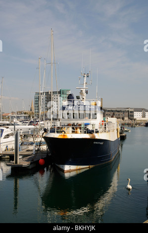 Plymouth Marine Laboratory research vessel 'Plymouth Quest' moored in ...