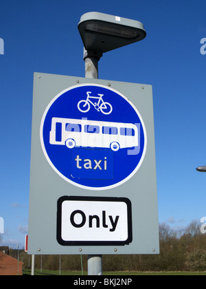 bus taxi cycle lane sign on a main road when they share the road Stock ...