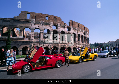 Italy, Rome, Colosseum, Lamborghini cars Stock Photo - Alamy
