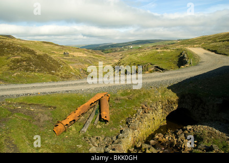 Remnants of former lead mine workings at Nenthead, Cumbria, England, UK ...