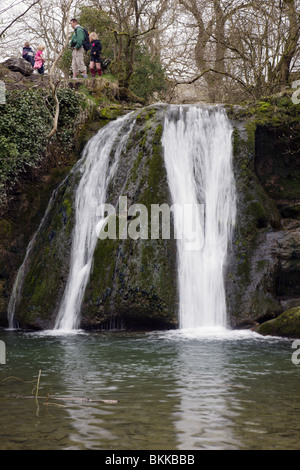 Janets Foss waterfall near Malham village in the Yorkshire Dales ...