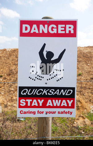 Quicksand, gravel pits, warning danger, quicksand sign, old quarry ...