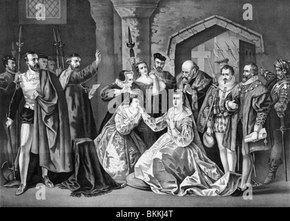 The trial of Mary Queen of Scots in Fotheringhay Castle Stock Photo - Alamy