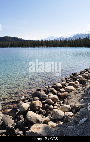 Pyramid Lake Beach. Jasper National Park landscape. Canadian Rockies ...