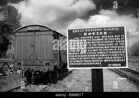 GWR Railway sign and truck at Staverton railway station,commuters ...