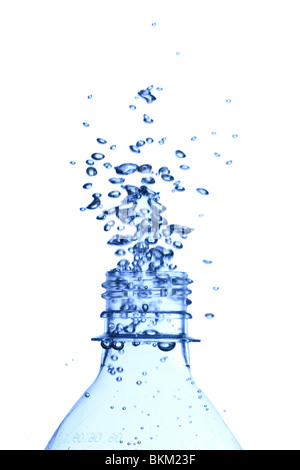 soda water bottle , Soda bubbles in the bottle on white background ...