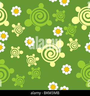 Animals cartoon seamless turtle and water ocean waves pattern for ...