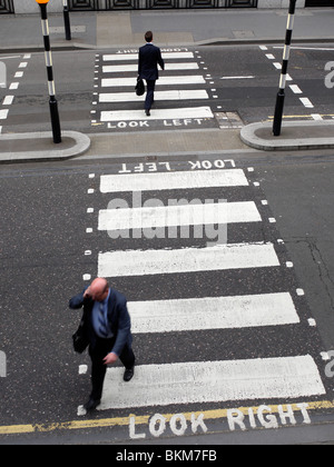 Look Right on Zebra crossing, London, UK Stock Photo - Alamy