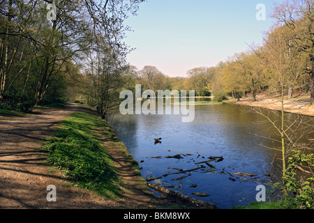 Queensmere Pond on Wimbledon Common, Wimbledon, London, UK Stock Photo ...