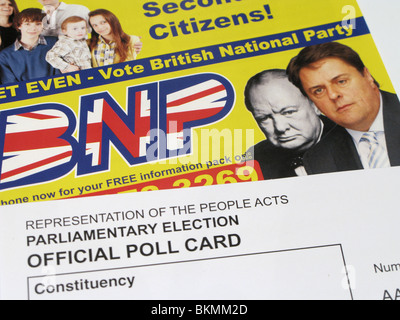 UK general election 2010 handbill polling leaflet card nic nick griffin ...