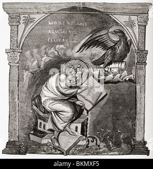 St John the Evangelist with his symbol, the Eagle. Copperplate ...