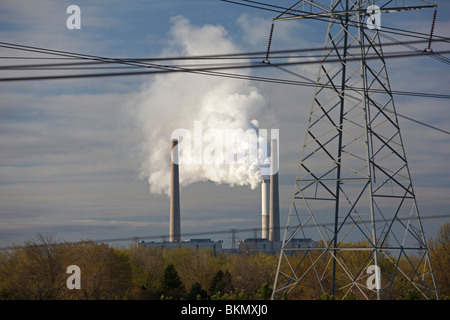 Monroe Michigan - Detroit Edison coal fired power plant Stock Photo - Alamy