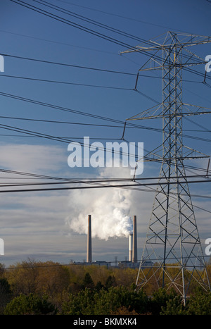 Monroe Michigan - Detroit Edison coal fired power plant Stock Photo - Alamy
