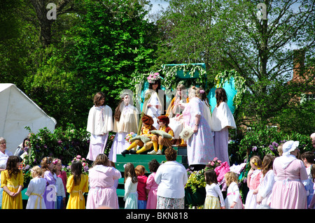 The 'May Queen' parading, The Ickwell May Day Festival, Ickwell Green ...