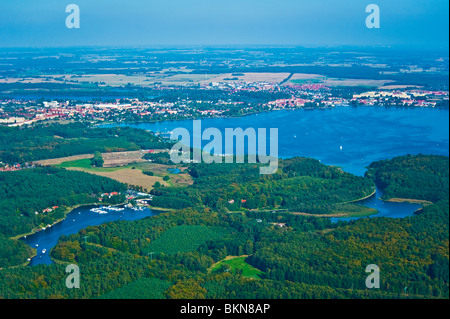 Aerial photo of Waren, lake Muritz, Mecklenburg Western-Pomerania ...