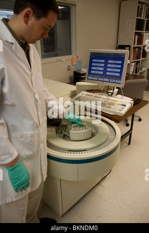 Abbott AxSym, an immunoassay system that is used for serology testing ...