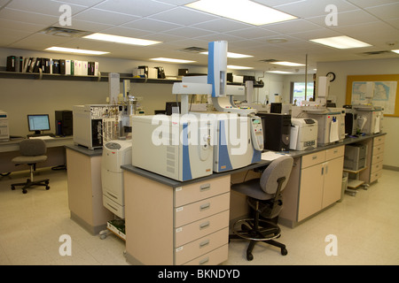 Gas chromatograph machines used to test various samples of forensic ...