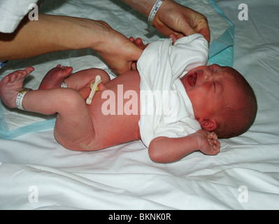 New born baby being changed, Maternity Unit, Withybush Hospital ...