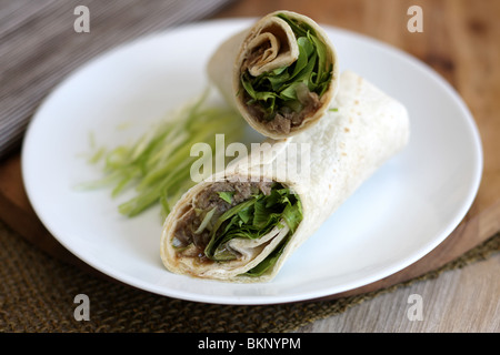 Duck and Hoisin Sauce Wrap Stock Photo - Alamy