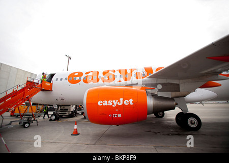 EasyJet Airline Company Limited. Aircraft in flight wing view over ...