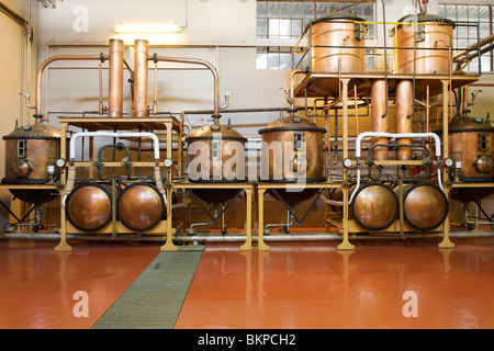 Copper stills of the Van Ryn distillery in Stellenbosch, Western Cape ...