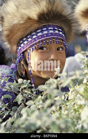 Alaskan Native Yupik girl in traditional dress parka AK Stock Photo - Alamy
