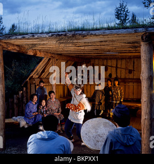 USA Alaska King Island Native dance group performs traditional Eskimo ...