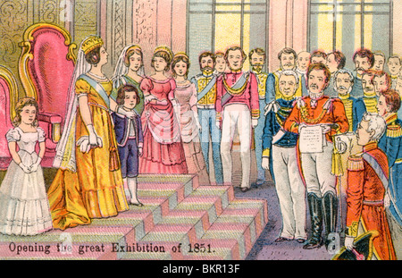 QUEEN VICTORIA and family at opening of the Great Exhibition, Hyde Park ...