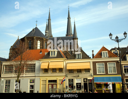 Historic buildings from the market square, Delft, Netherlands Stock ...
