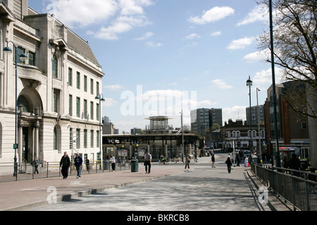 London, UK. Woolwich Station on the newly opened Elizabeth Line ...