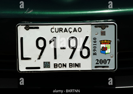 Willemstad, Curacao, Lesser Antilles. Vehicle License Plate Stock Photo ...