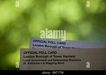 UK General Election 2010 official poll voting card for parliamentary ...