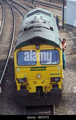 Freightliner class 66 (66501) diesel locomotive Stock Photo - Alamy