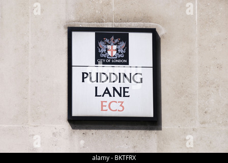 Pudding Lane sign London Stock Photo - Alamy