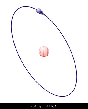 Hydrogen chemical element atomic structure illustration backdrop Stock ...