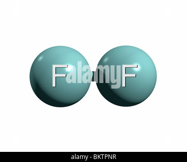 Fluorine molecule, illustration Stock Photo - Alamy