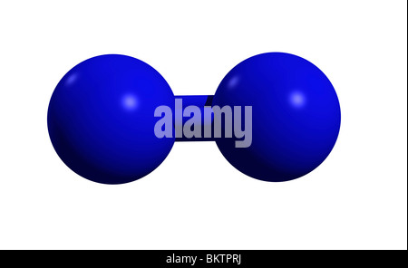 Elemental nitrogen (N2) molecule. Nitrogen gas is the main component ...