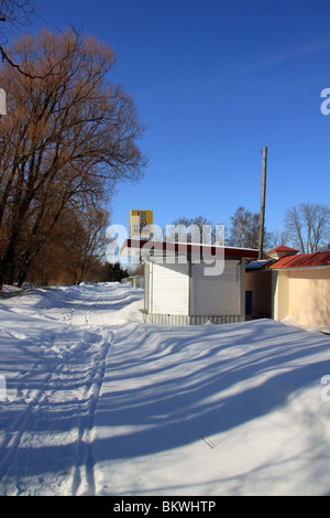 Snowy Brick Path Stock Photo - Alamy