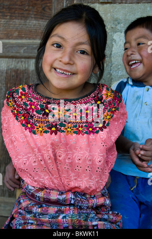 Portrait of a young indigenous Guatemalan girl in Antigua Guatemala ...