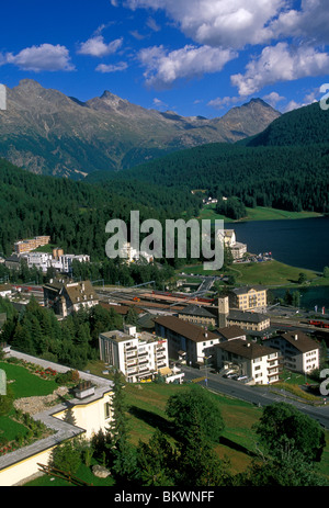 View Above St Moritz from Muottas Muragl of Upper Engadine, Graubunden ...