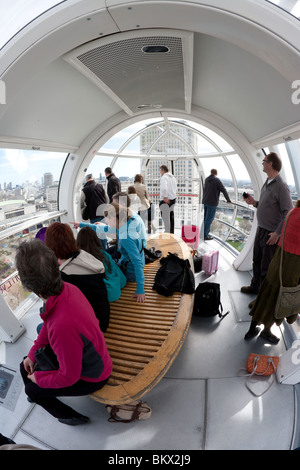 passengers in capsule, The London Eye, or the Millennium Wheel Stock ...