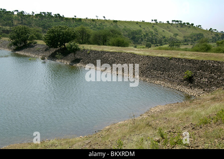 Percolation tank at Ralegan Siddhi near Pune ; Maharashtra ; India ...