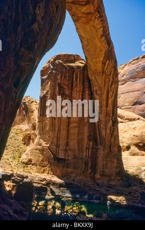 A photograph of Lake Powell and the Rainbow Bridge National Monument in ...