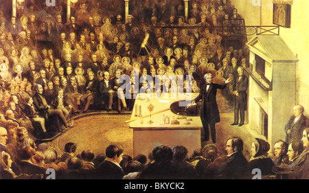 Michael Faraday lecturing at the Royal Institution, London, 1835 (20th ...