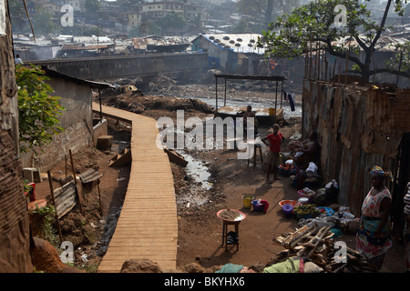 Kroo Bay slum, Freetown, Sierra Leone, West Africa Stock Photo - Alamy