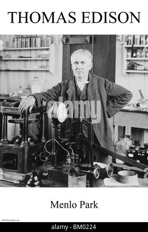 Thomas Alva Edison at Menlo Park, late 1880s. Artist: Anon Stock Photo ...