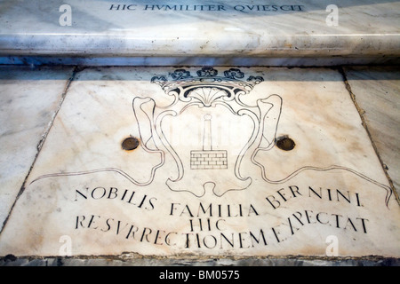 Tombstone of Bernini's family at Santa Maria Maggiore, Rome Stock Photo ...