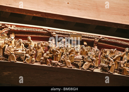 traditional courtyard of a merchants house, timber house in Hongcun ...