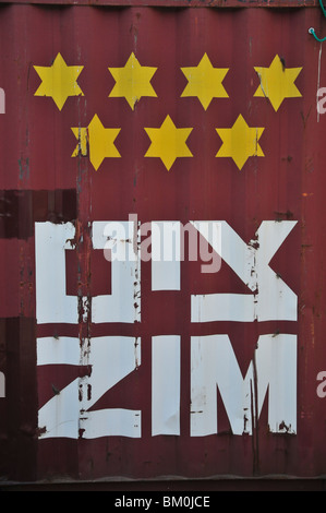 Zim Integrated Shipping Service logo on a shipping container Stock ...