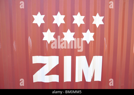 Zim Integrated Shipping Service logo on a shipping container Stock ...